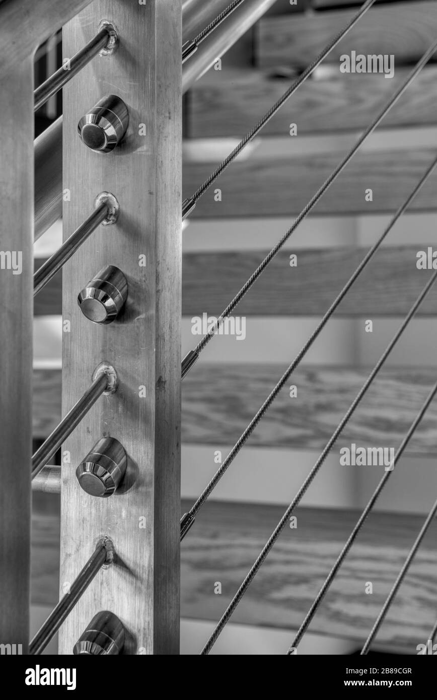 Architectural interior featuring custom metal hand rails Stock Photo ...