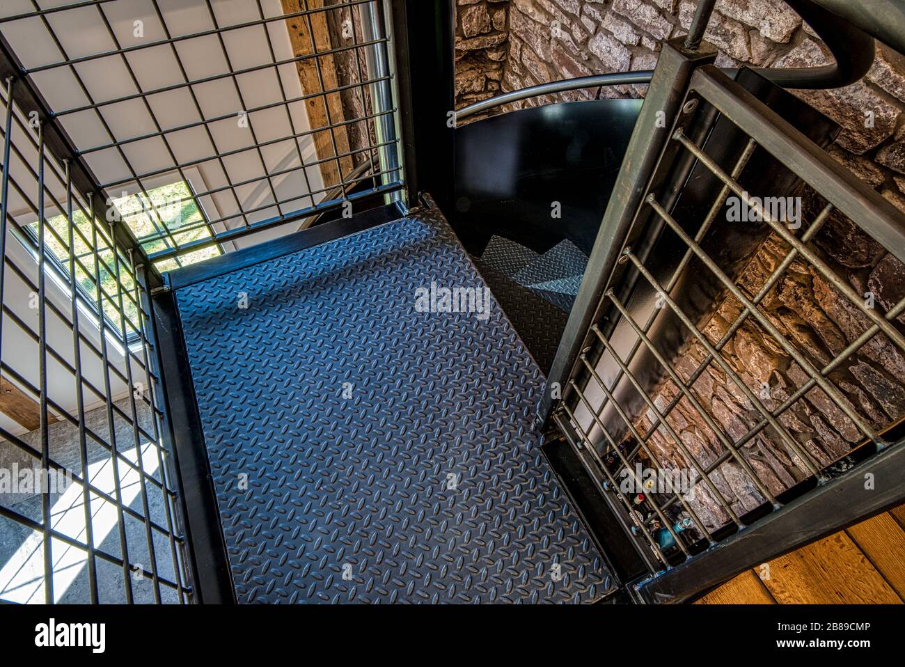 Architectural interior featuring custom metal hand rails Stock Photo ...