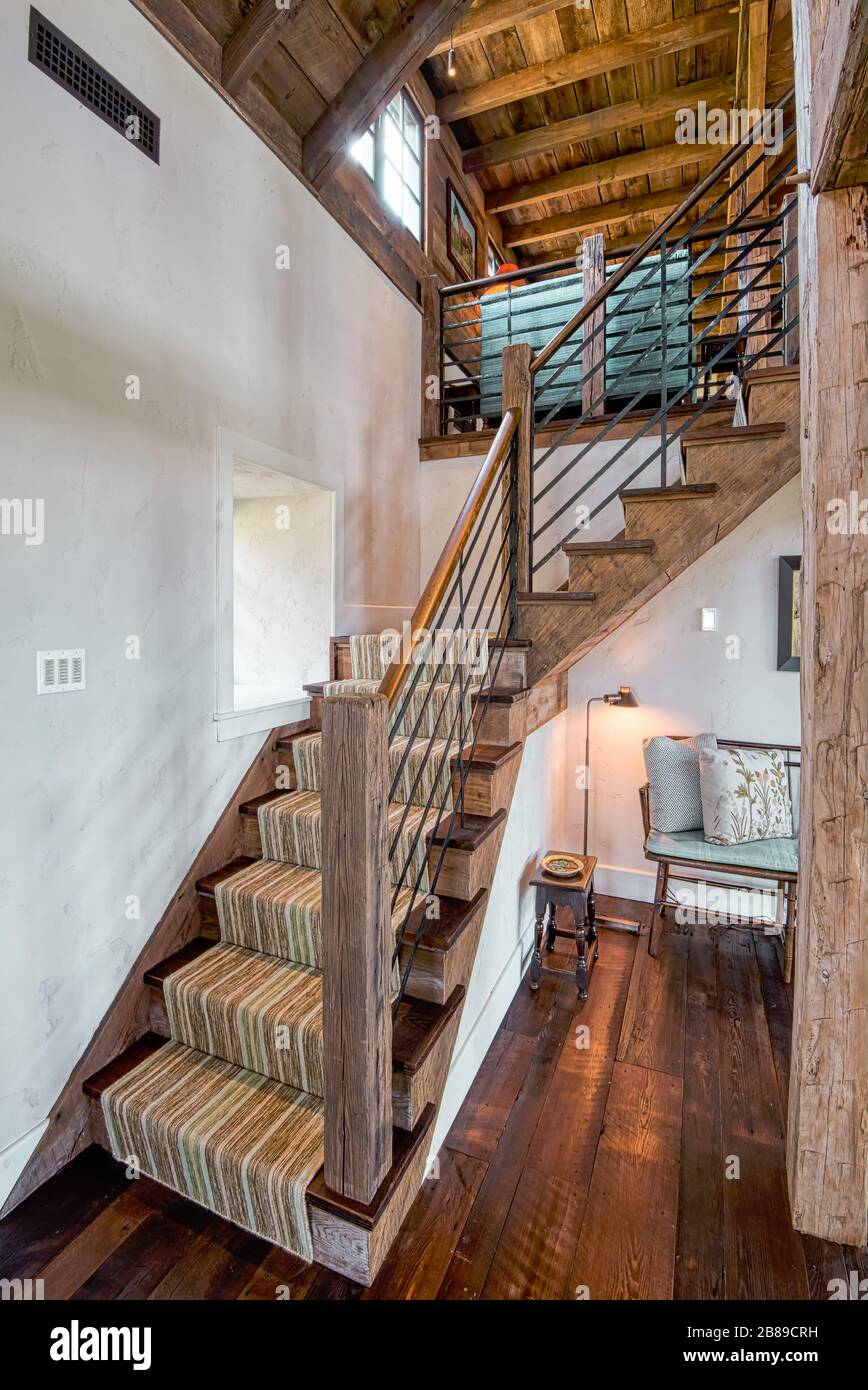 Architectural interior featuring custom metal hand rails Stock Photo ...