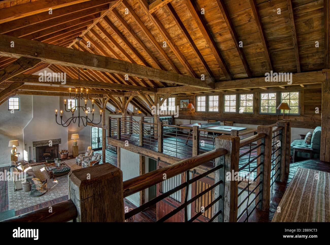 Architectural interior featuring custom metal hand rails Stock Photo ...