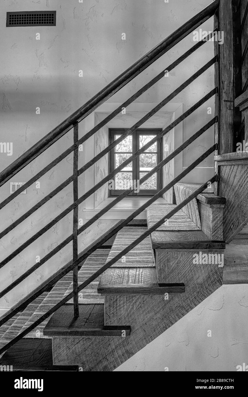 Architectural interior featuring custom metal hand rails Stock Photo ...