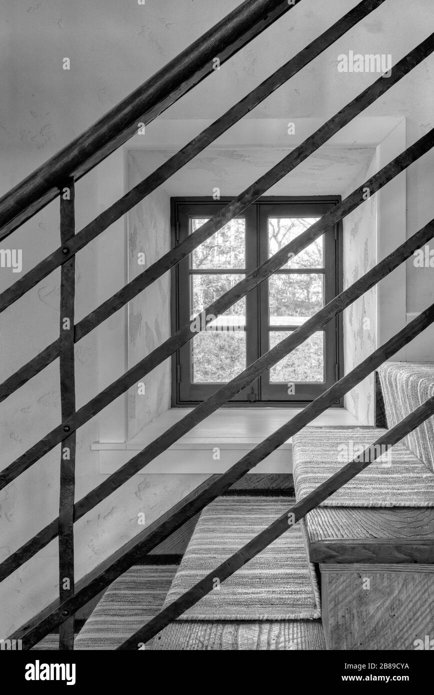 Architectural interior featuring custom metal hand rails Stock Photo ...