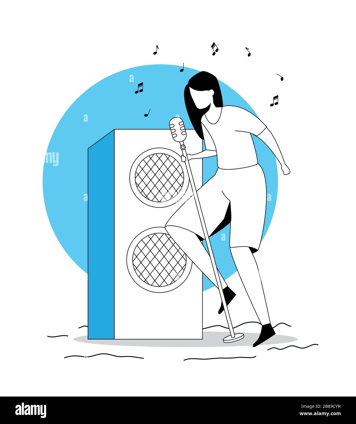 woman singing avatar character icons Stock Vector Image & Art - Alamy