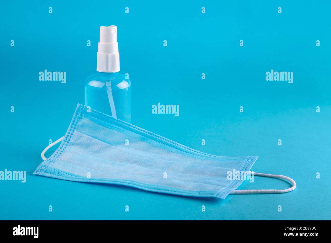 Antiseptic and protective disposable mask, blue Stock Photo - Alamy