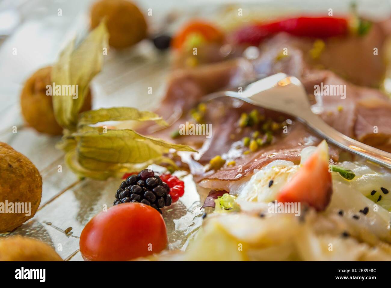 cold mixed fish appetizers according to Italian cuisine Stock Photo - Alamy