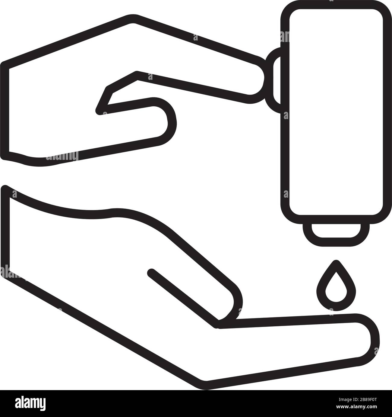Hands soap dispenser line Stock Vector Images - Alamy
