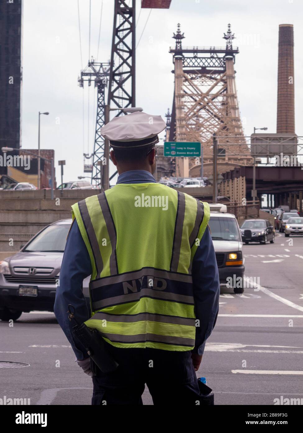 NYPD traffic cop on duty on the east side of Manhattan New York City ...