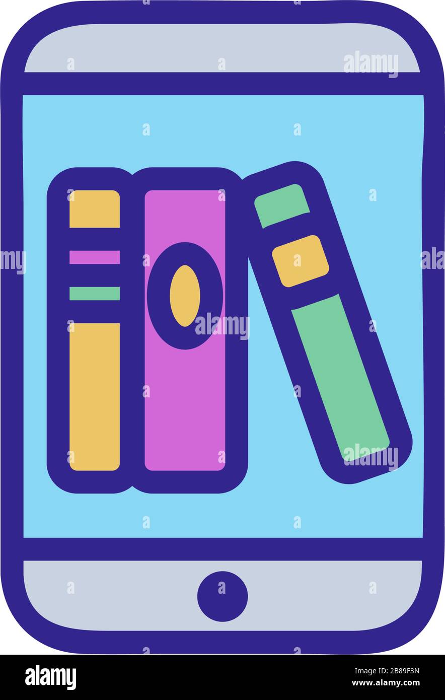 library in the phone icon vector outline illustration Stock Vector ...