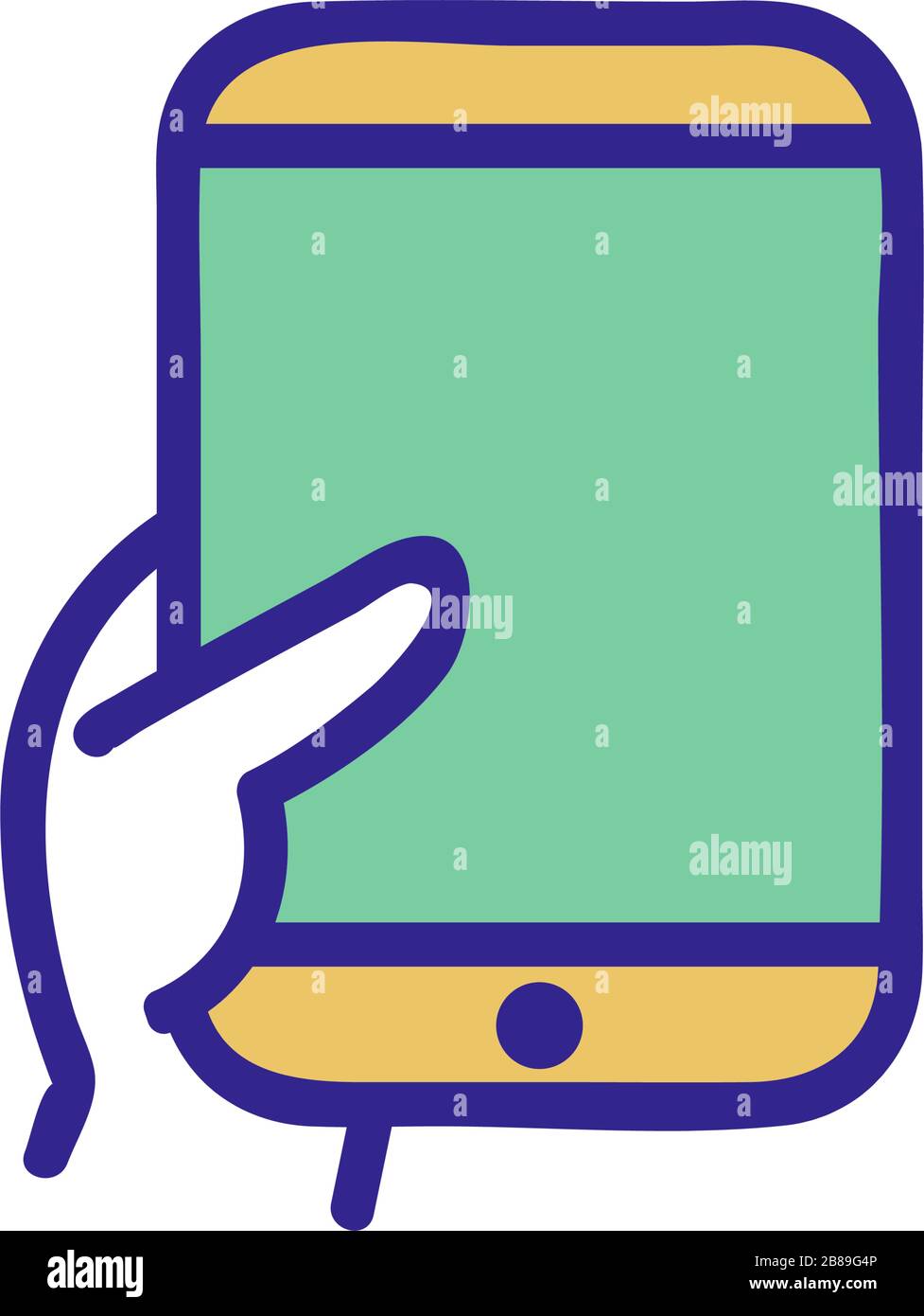 hand and phone icon vector outline illustration Stock Vector Image ...