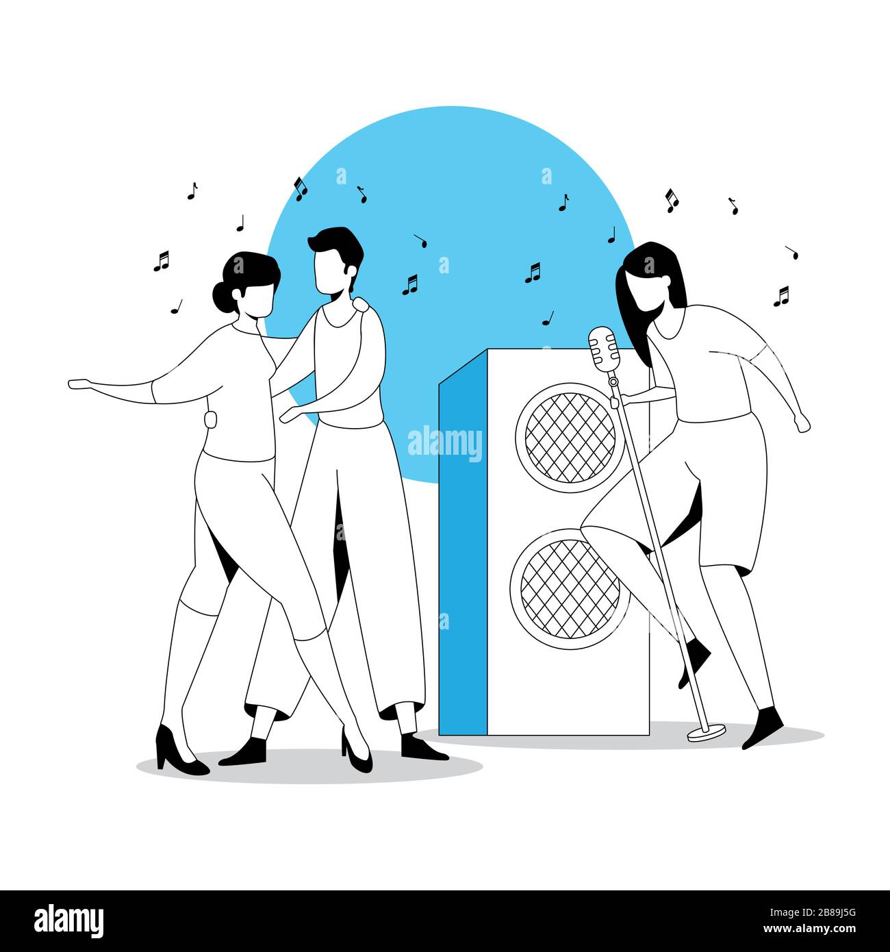 Young woman dancing singing Cut Out Stock Images & Pictures - Alamy