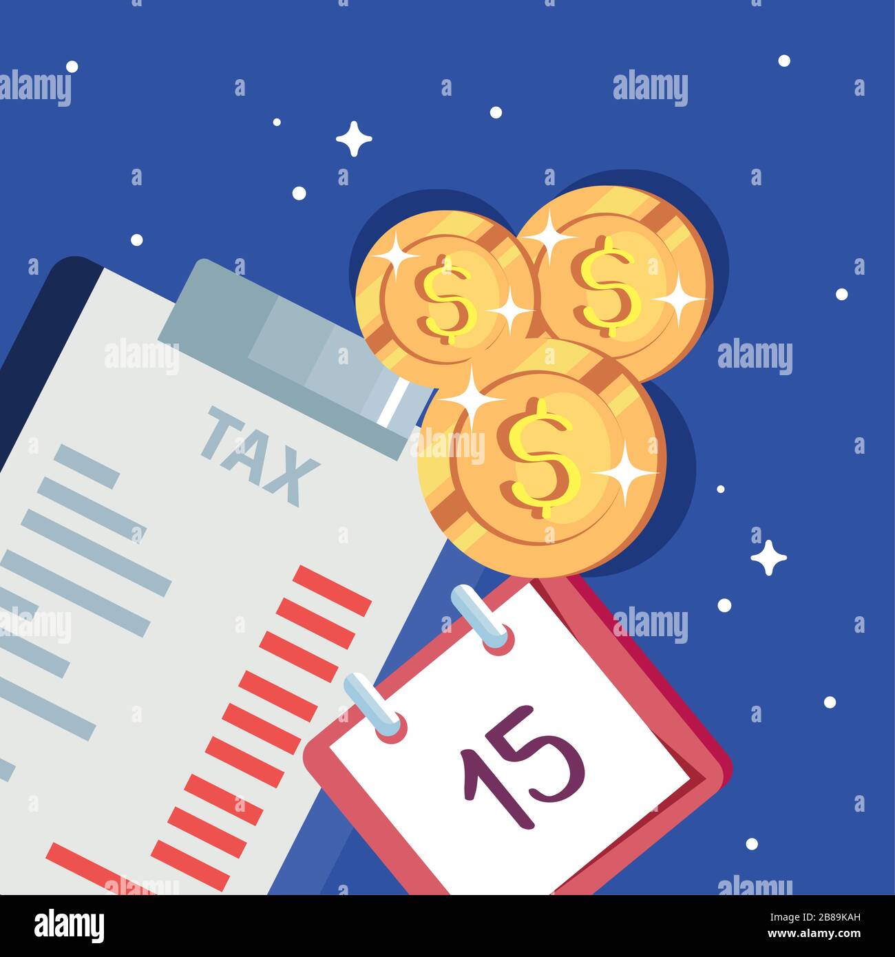 tax day poster with clipboard and icons Stock Vector Image & Art - Alamy