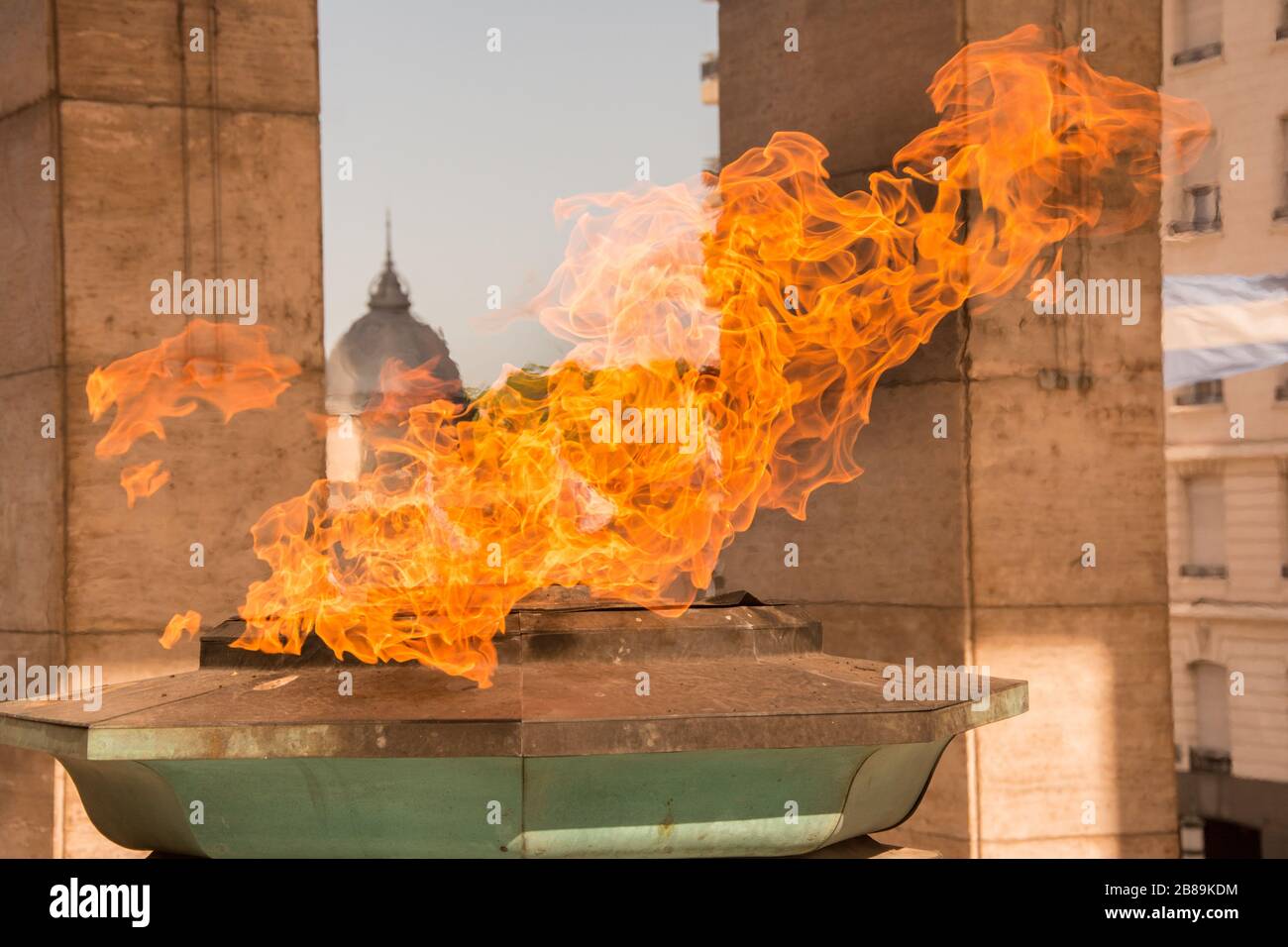 Fire coming out of a monument Stock Photo - Alamy