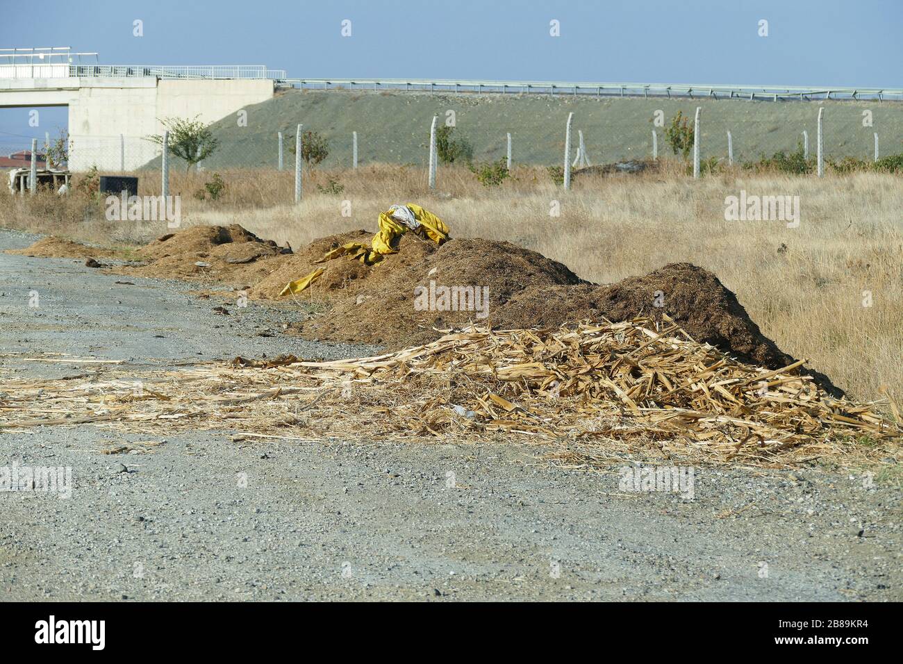 rotten straw and wastes, environmental pollution,people pollute the ...