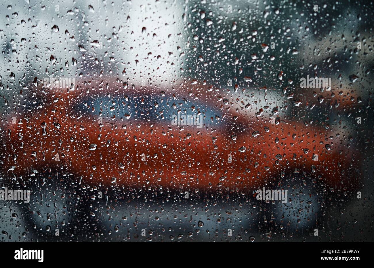 see through the glass and drops on a rainy day Stock Photo - Alamy