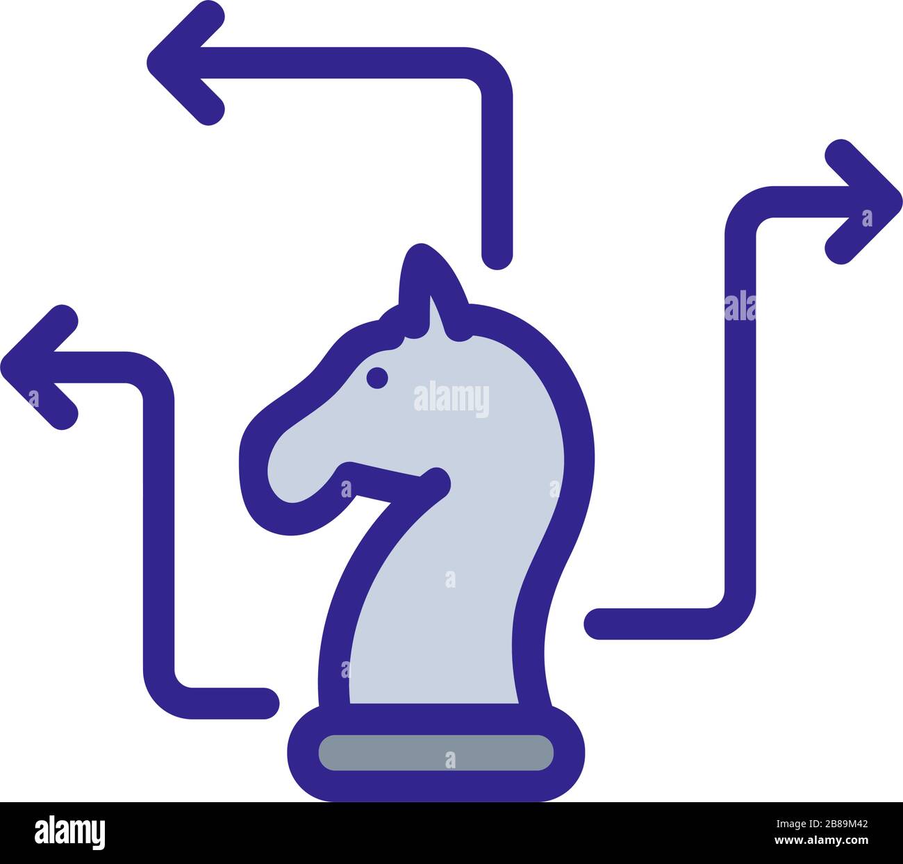 chess strategy icon vector outline illustration Stock Vector Image ...