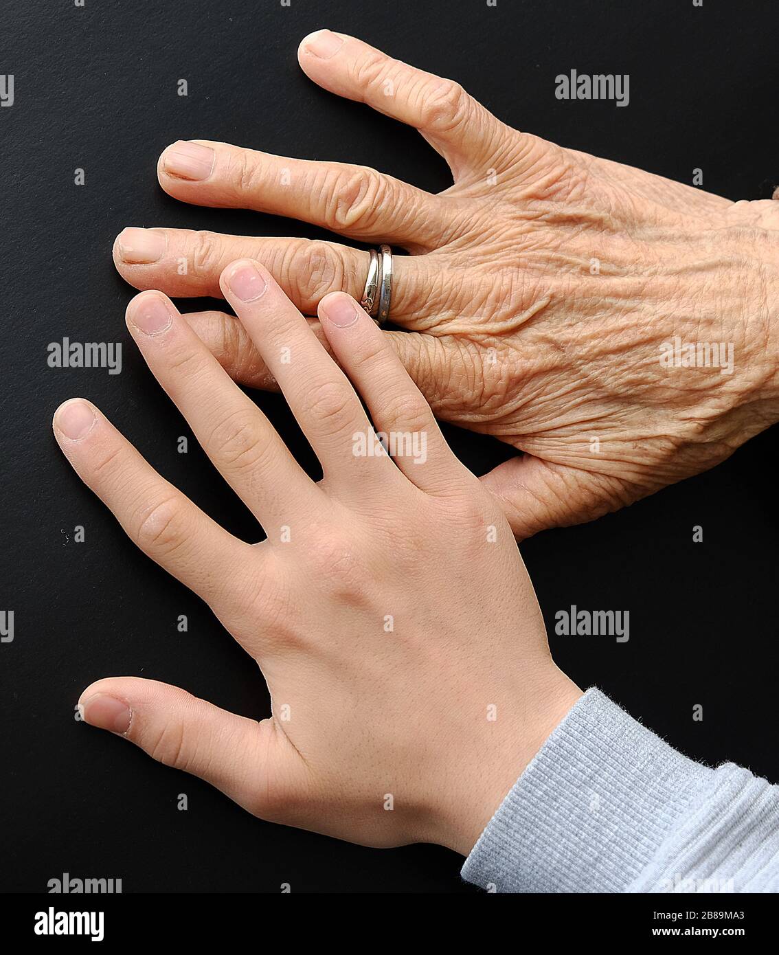 Hand old young comparison hi-res stock photography and images - Alamy
