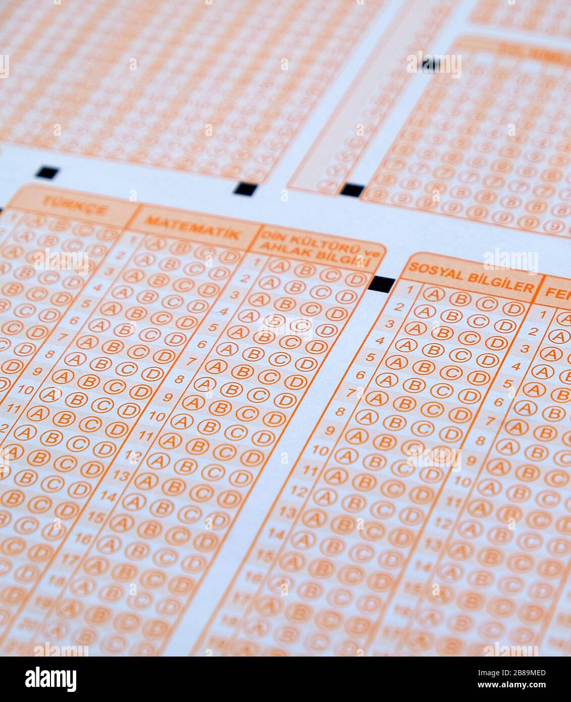 unmarked exam optical paper, blank optical exam paper Stock Photo - Alamy