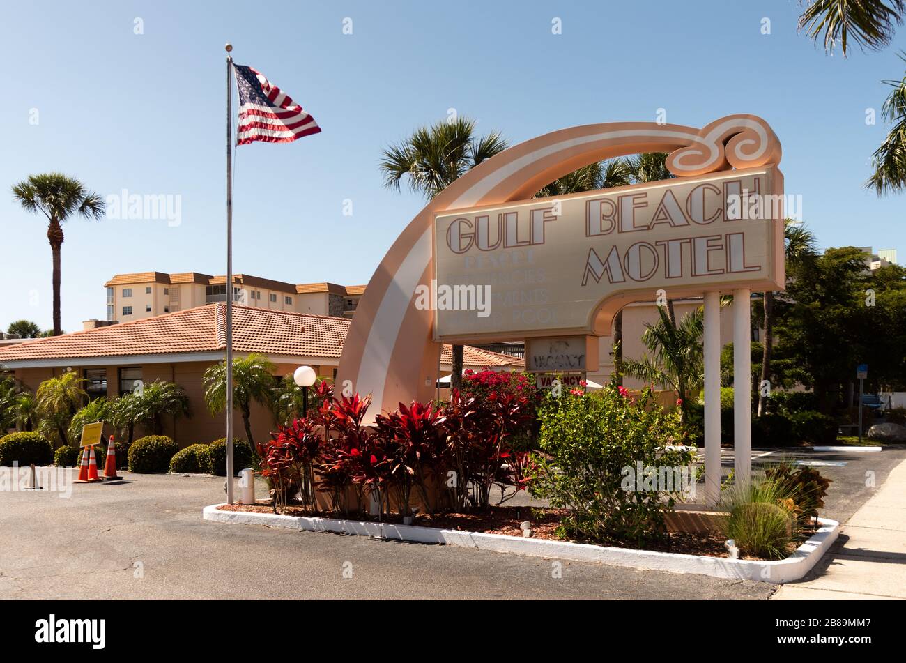 Vintage sign of Gulf Beach Motel on Lido Key in Sarasota Florida Stock ...