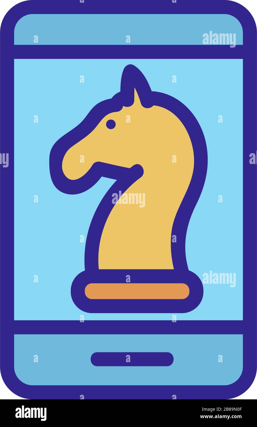 mobile chess application icon vector outline illustration Stock Vector ...