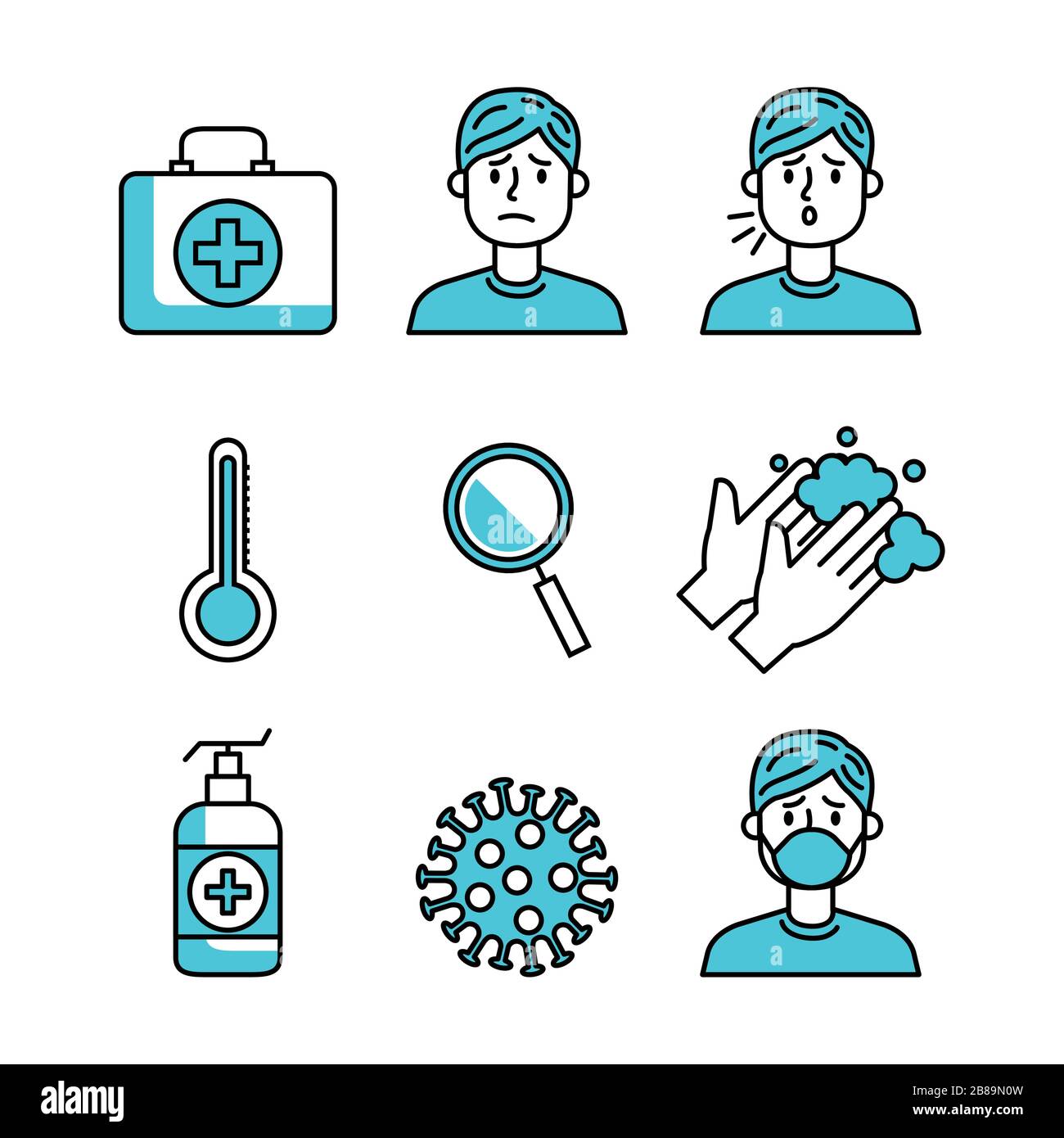 set of covid 19 pandemic icons Stock Vector Image & Art - Alamy
