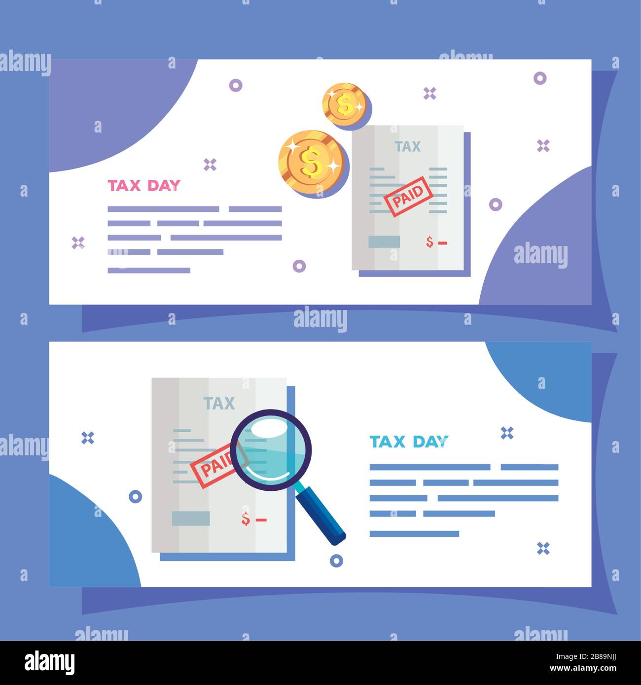 set of tax day poster with icons Stock Vector Image & Art - Alamy