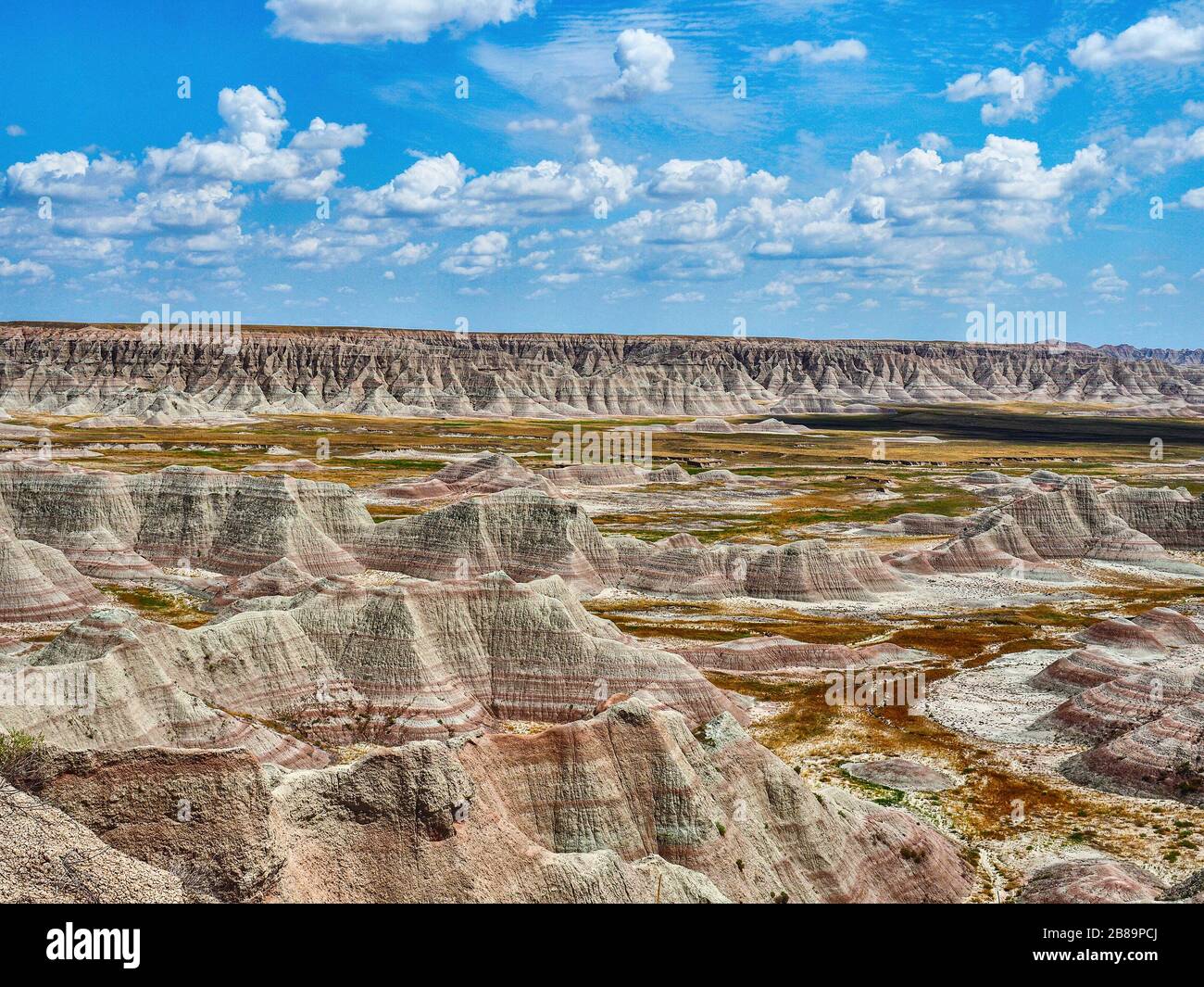 beautiful colorful views of the badlands national park in South Dakota ...