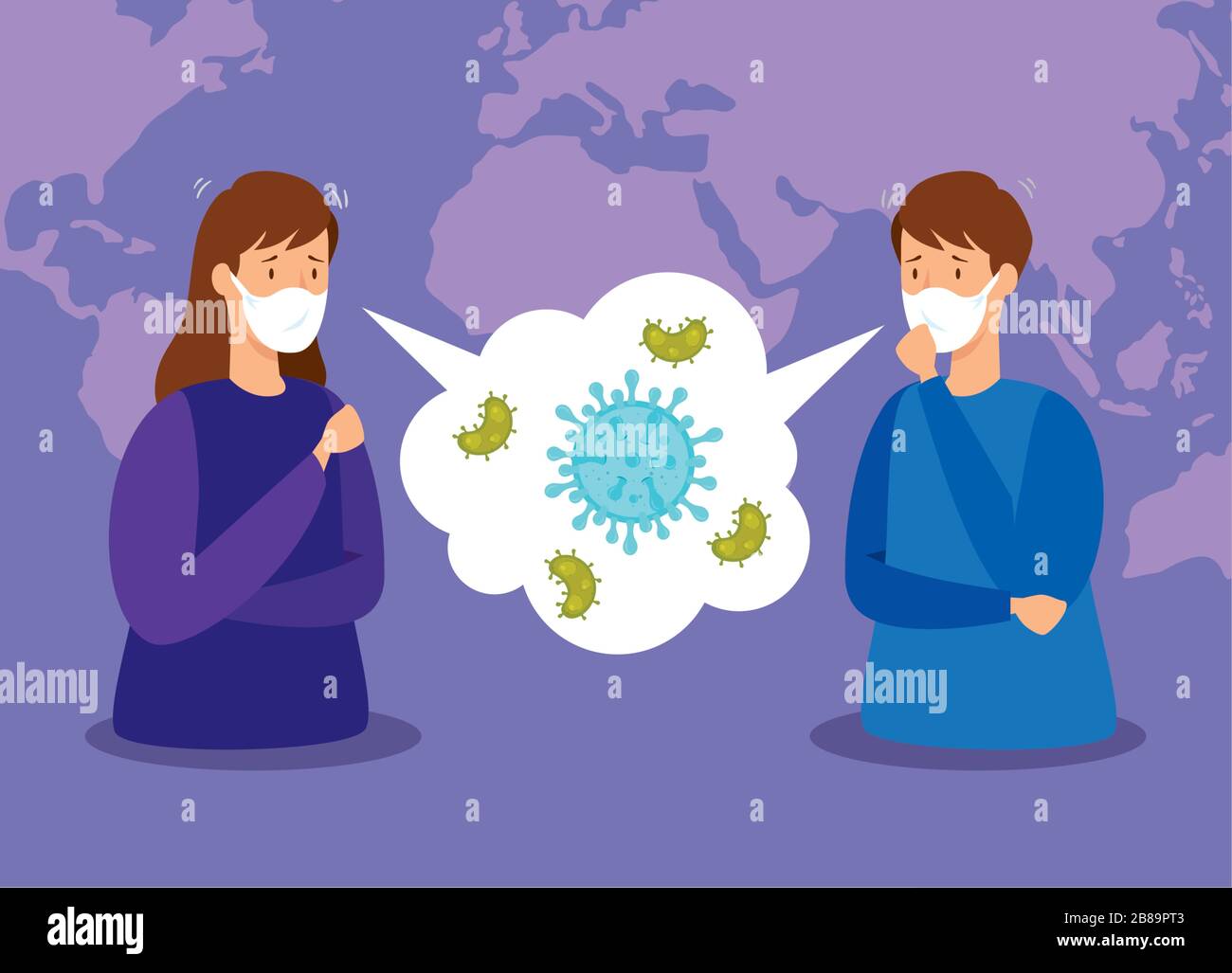 couple with covid 19 sick in world map Stock Vector Image & Art - Alamy
