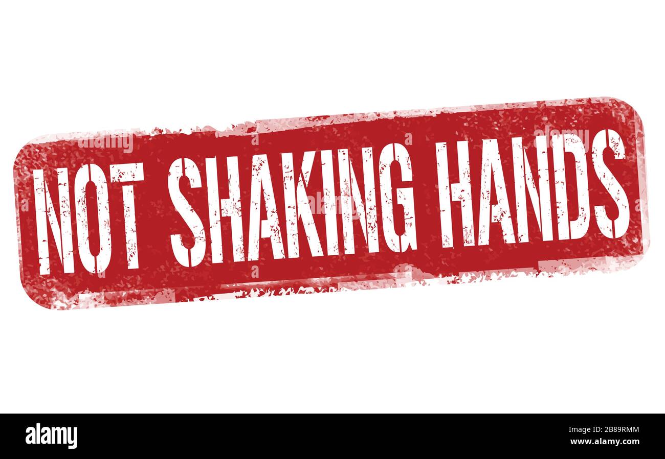 Not shaking hands sign or stamp, on white background, vector ...
