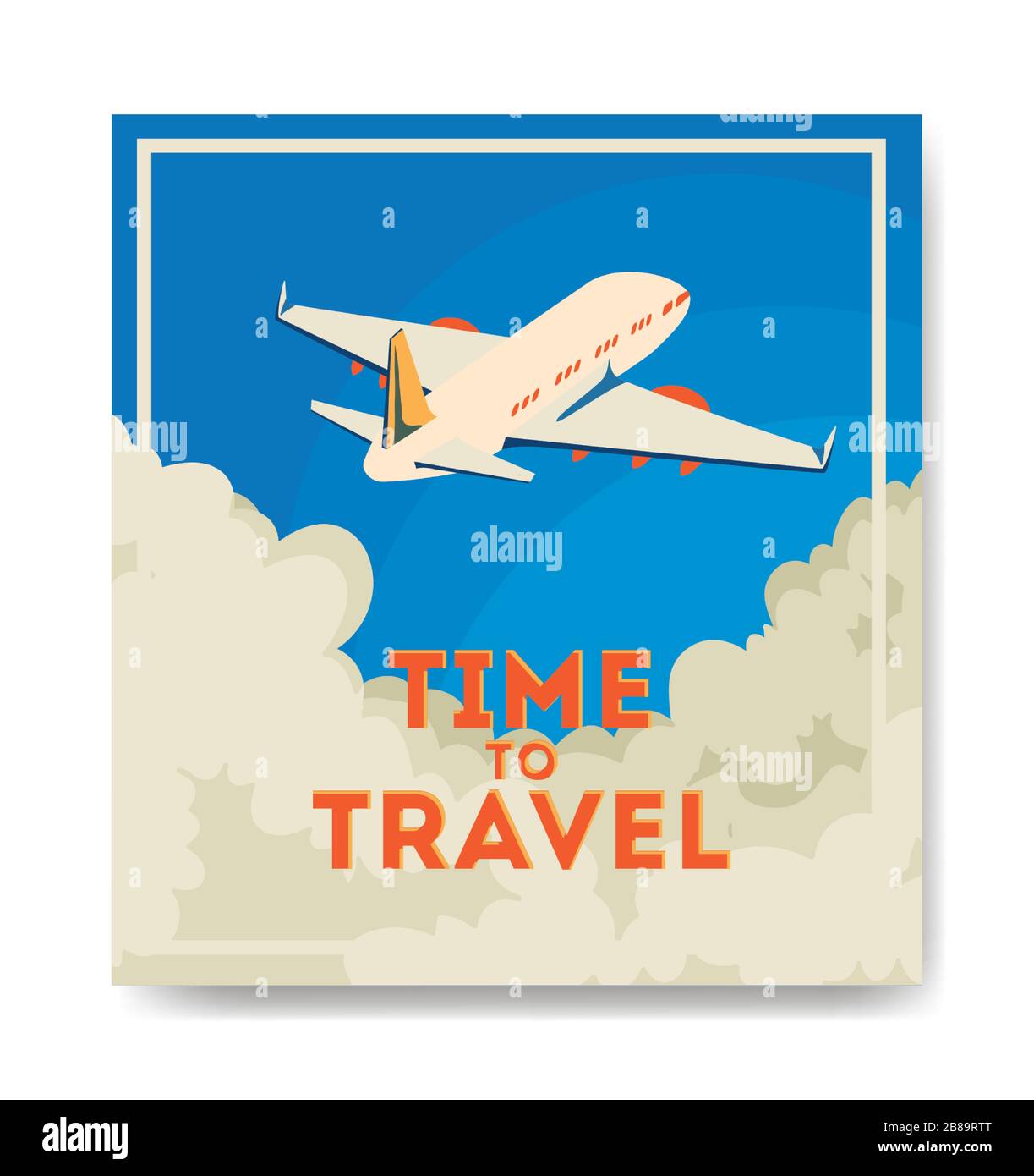 travel poster with airplane flying Stock Vector Image & Art - Alamy