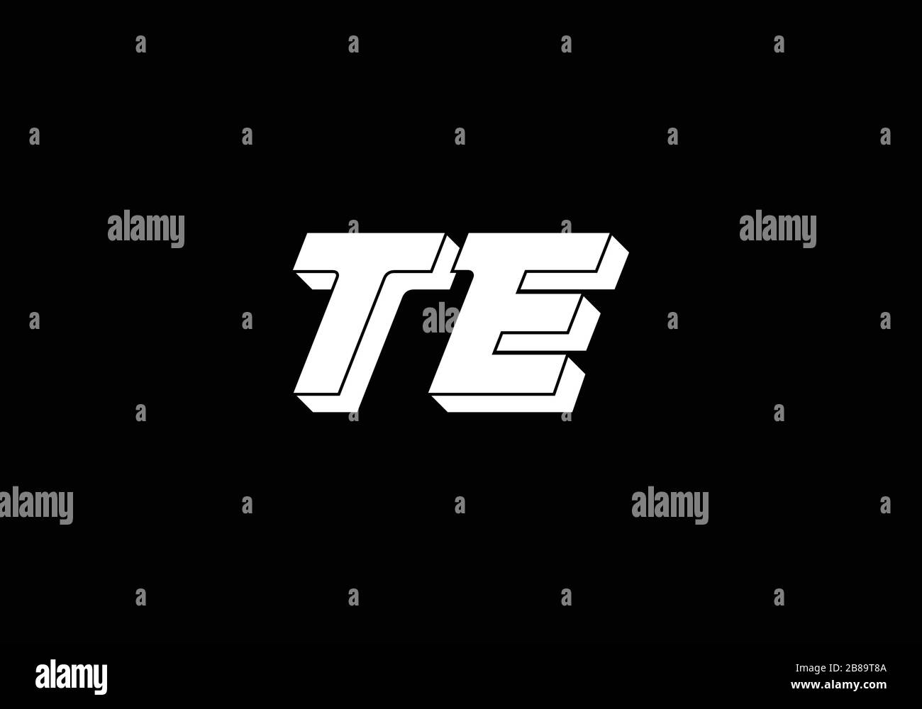 T E, TE Initial Letter Logo design vector template, Graphic Alphabet ...