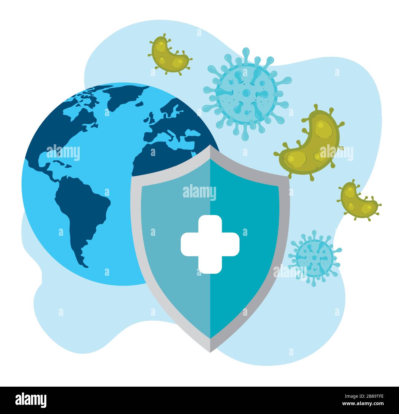 world map with covid 19 and shield protection Stock Vector Image & Art ...