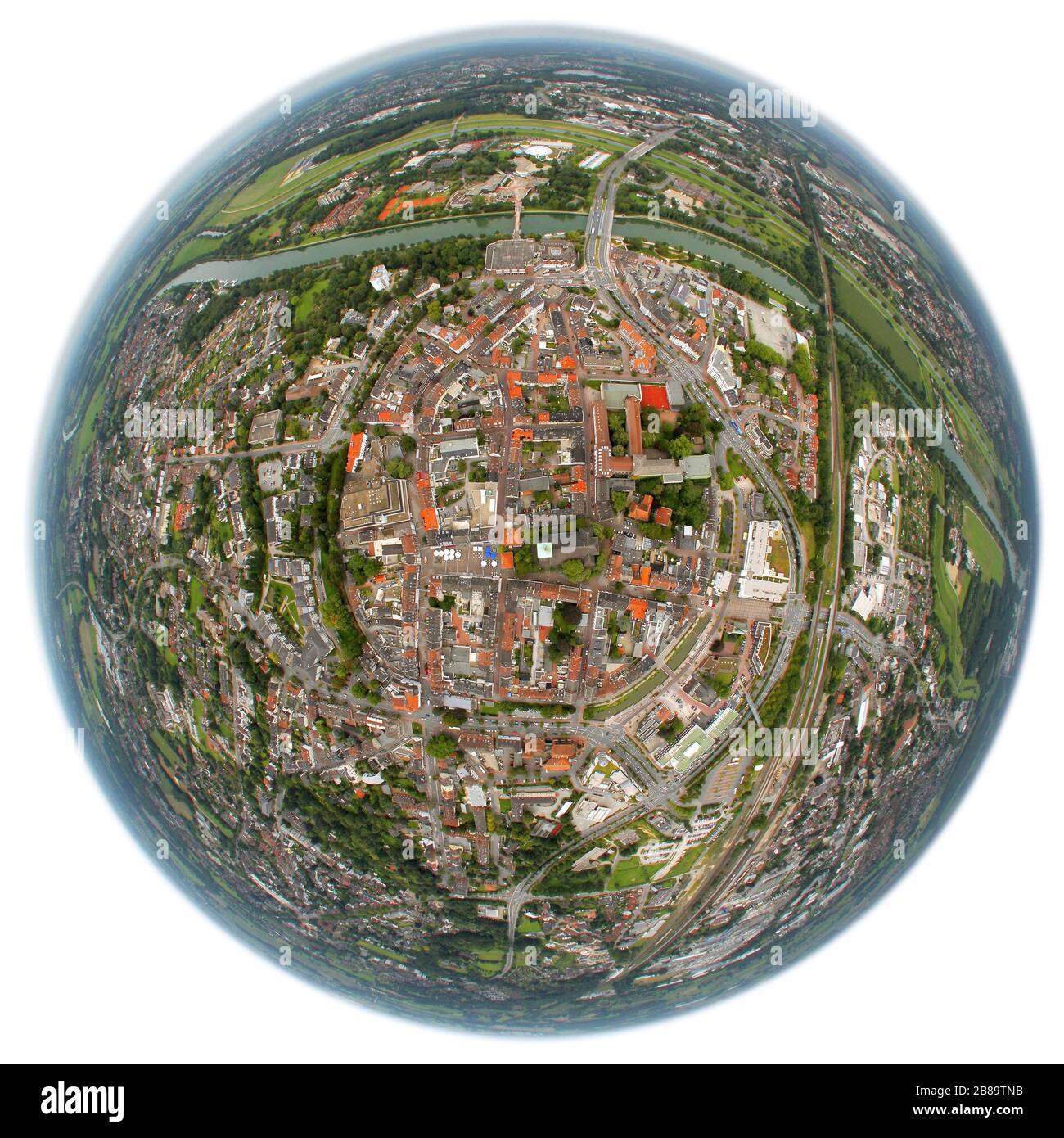 , city centre of Dorsten, 16.08.2011, aerial view, Germany, North Rhine ...