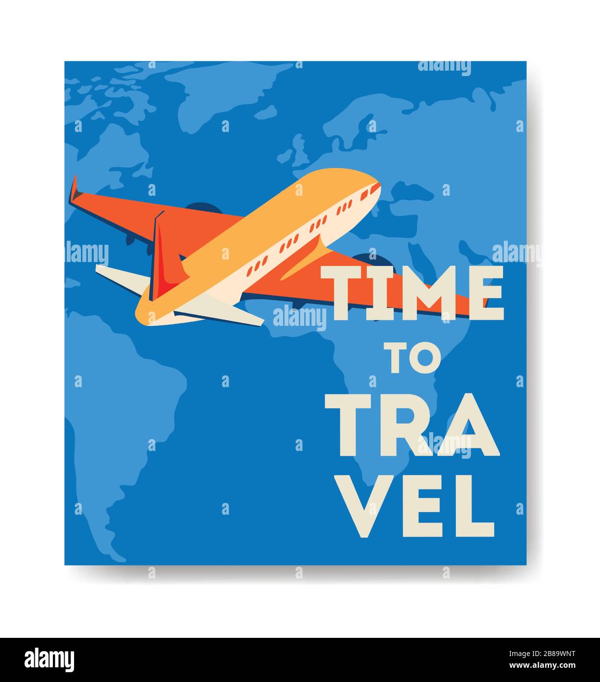 travel poster with airplane flying Stock Vector Image & Art - Alamy