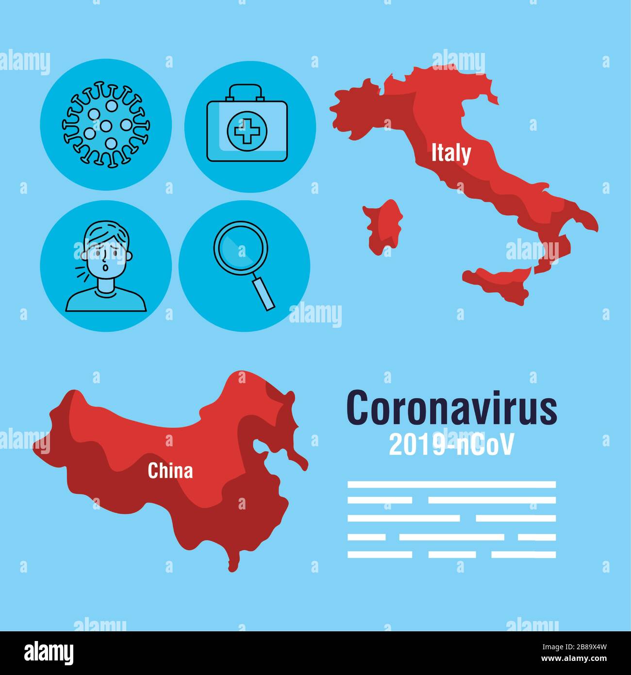 covid 19 infographic with maps of italy and china Stock Vector Image ...