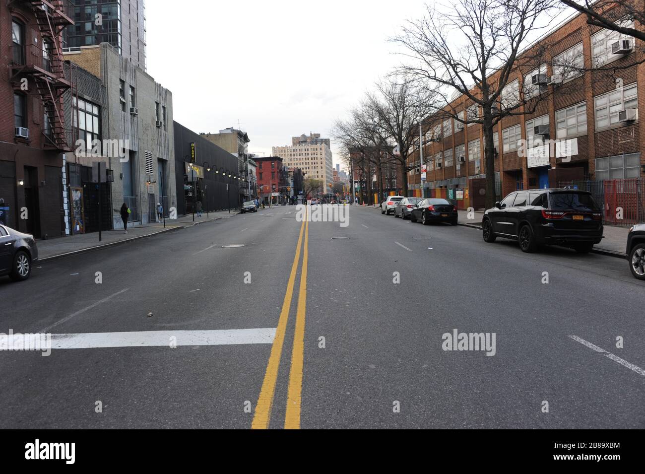 Empty streets after New York is shutdown, shots of lower Manhattan and ...