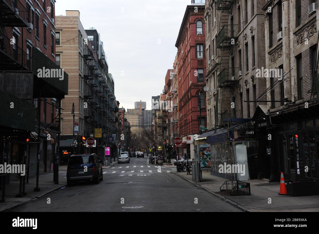 Empty streets after New York is shutdown, shots of lower Manhattan and ...