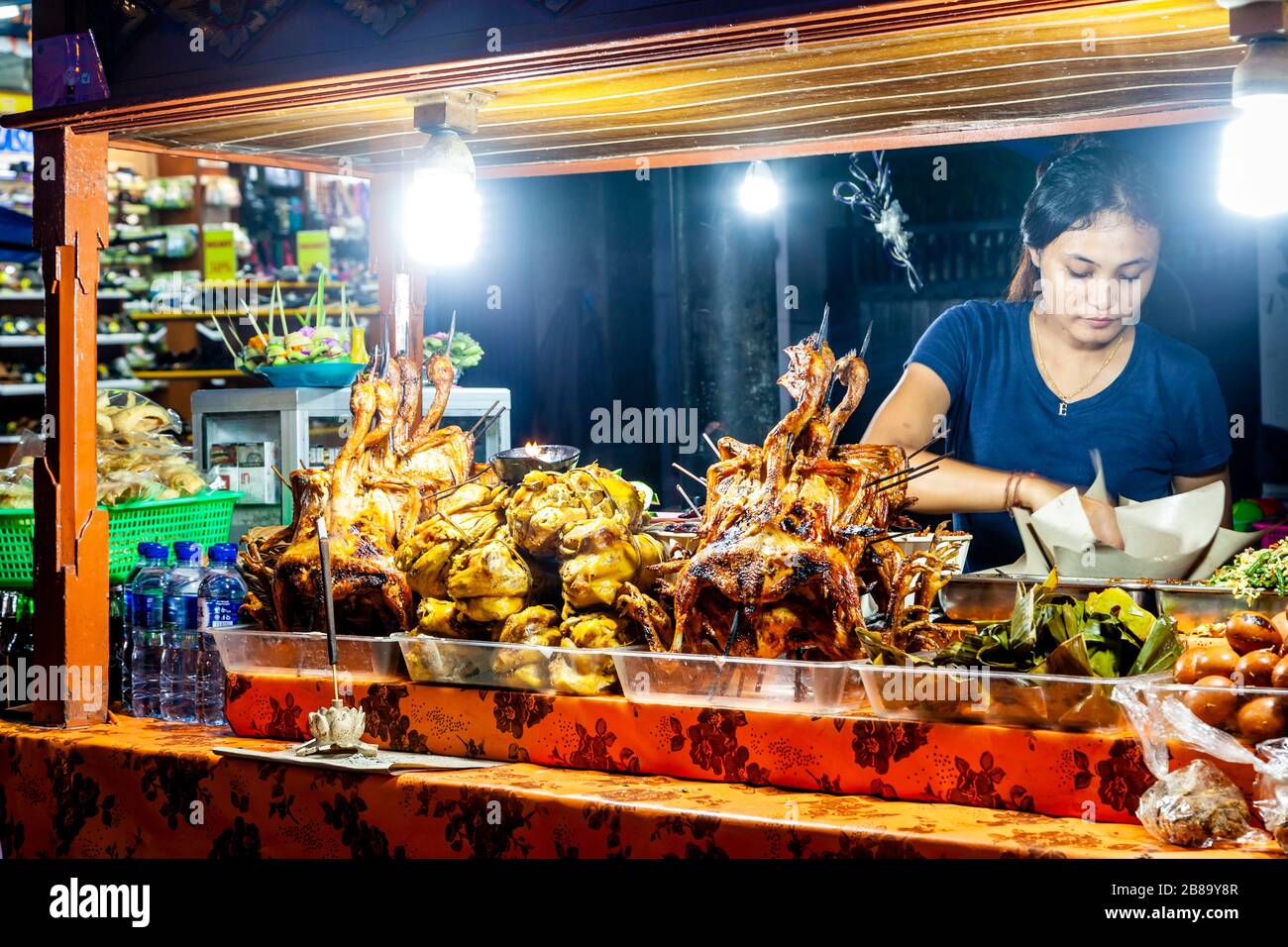 A Street Food Stall At Gianyar Night Market, Bali, Indonesia Stock ...