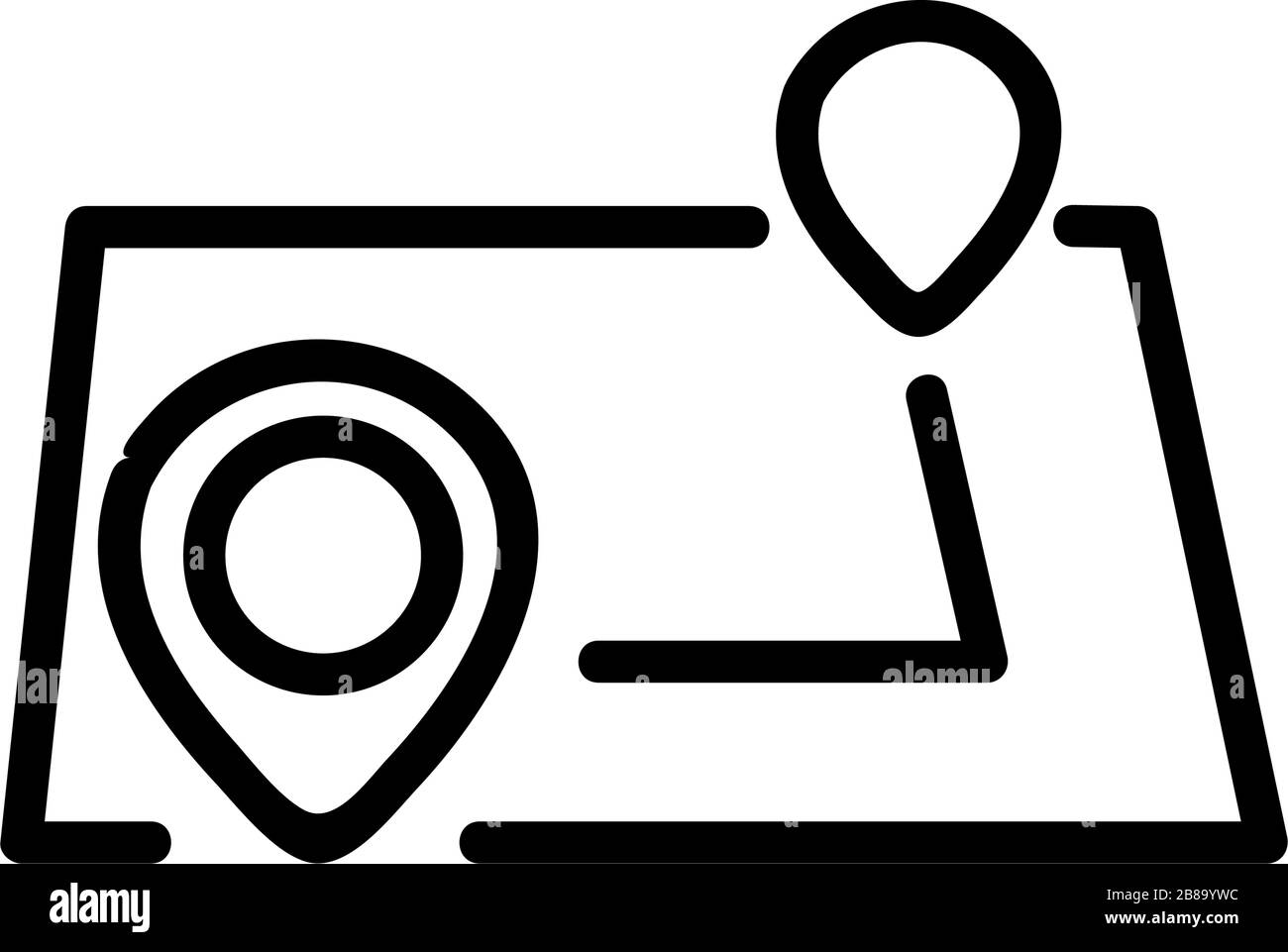 the route on the map icon vector outline illustration Stock Vector ...