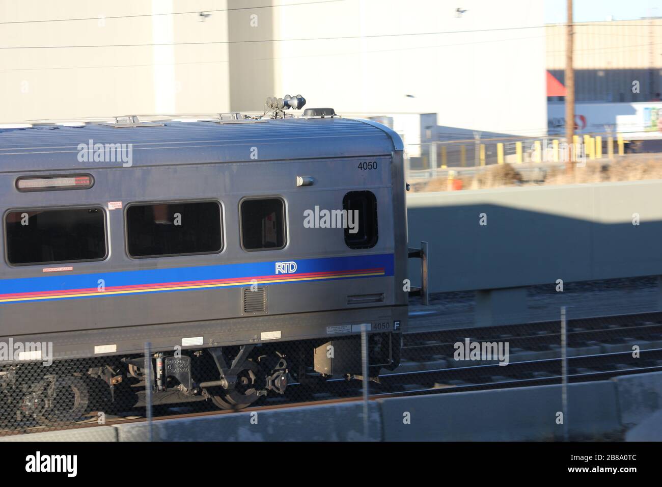 RTD Light Rail, A Line, Smith Road, Denver, Colorado, USA Stock Photo ...