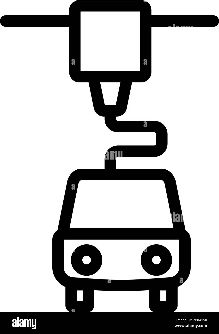 the printer prints a car icon vector outline illustration Stock Vector ...