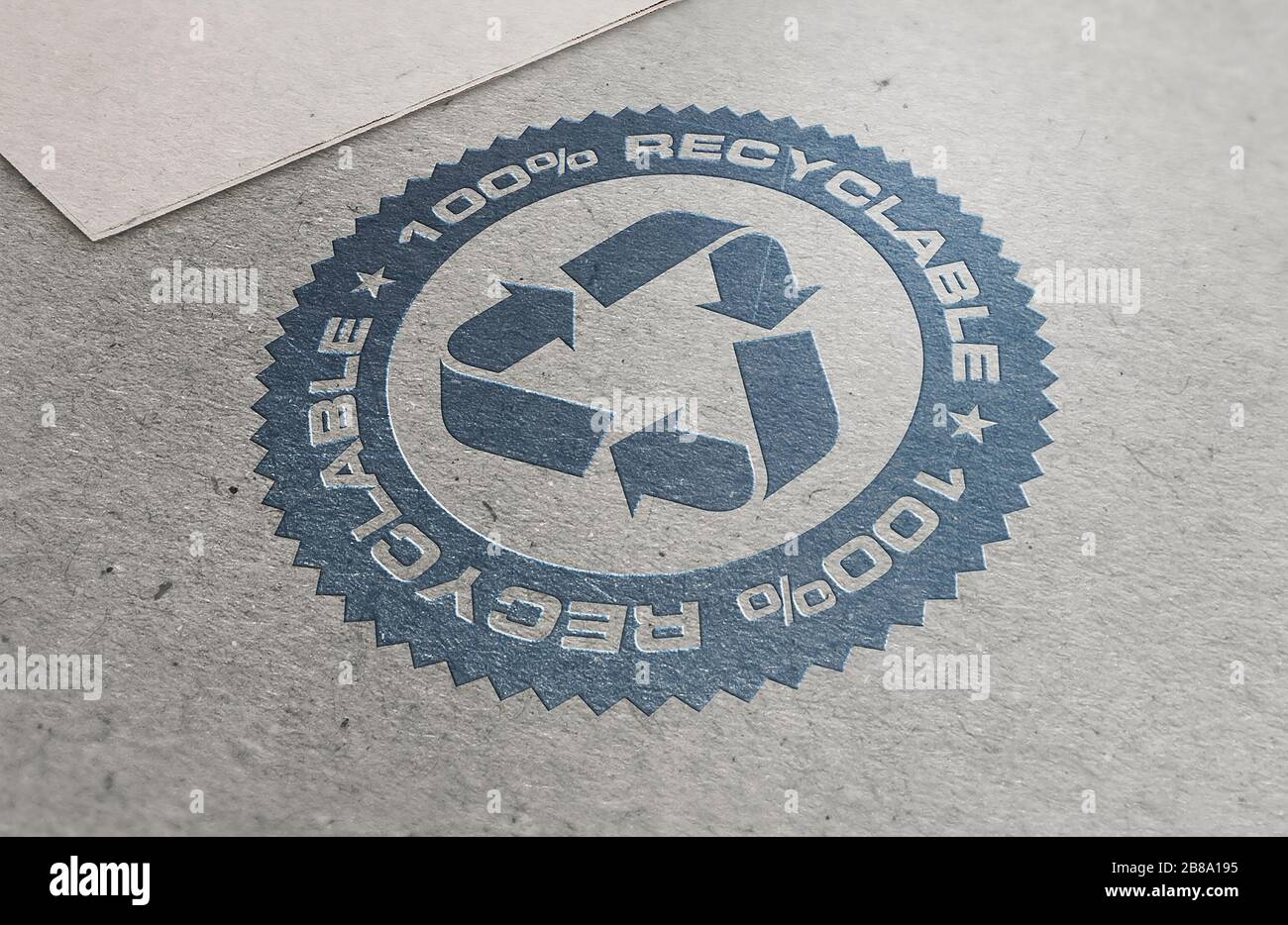 Recycle logo on recycled paper background Stock Photo - Alamy
