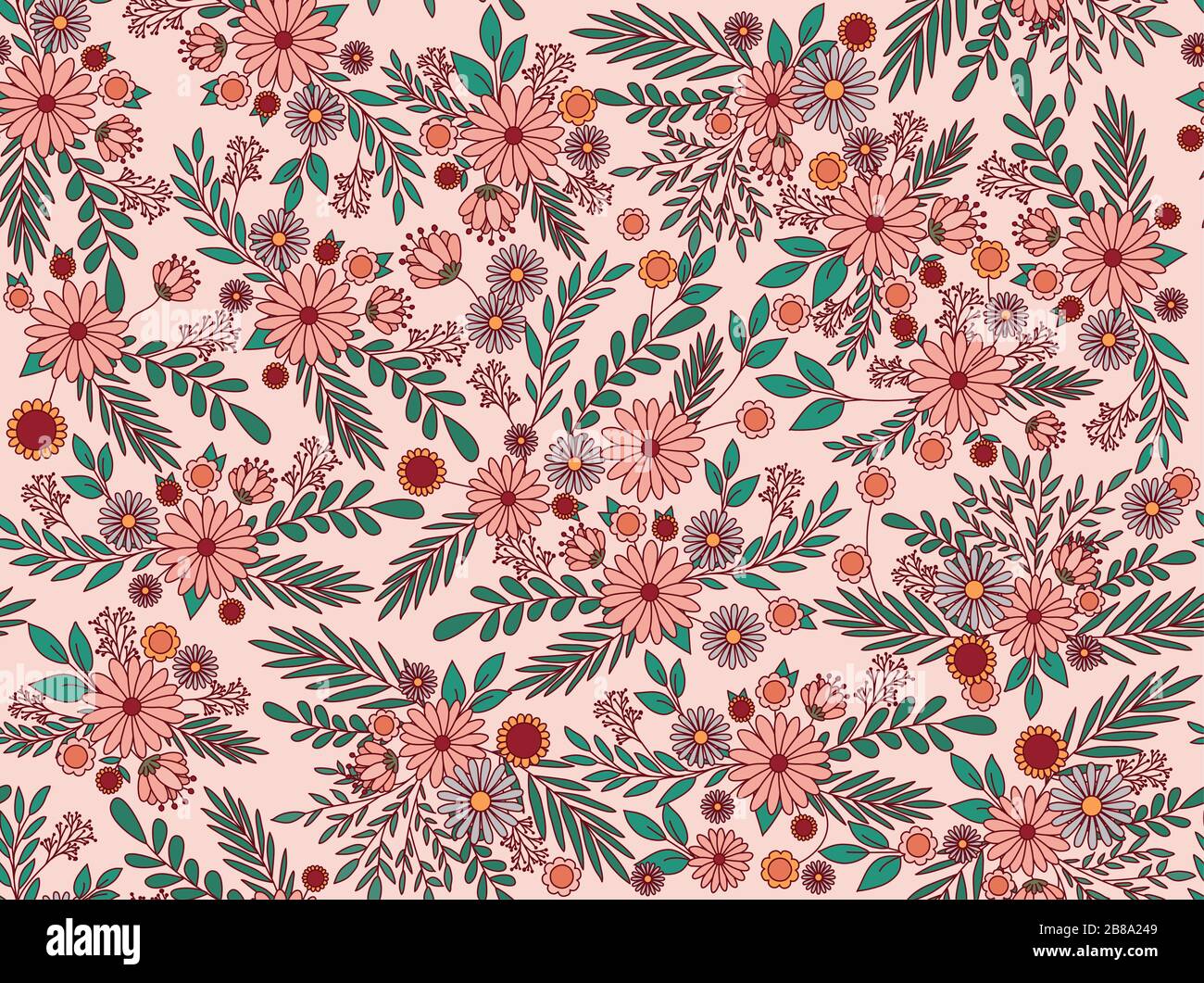 flowers and leaves background vector design Stock Vector Image & Art ...