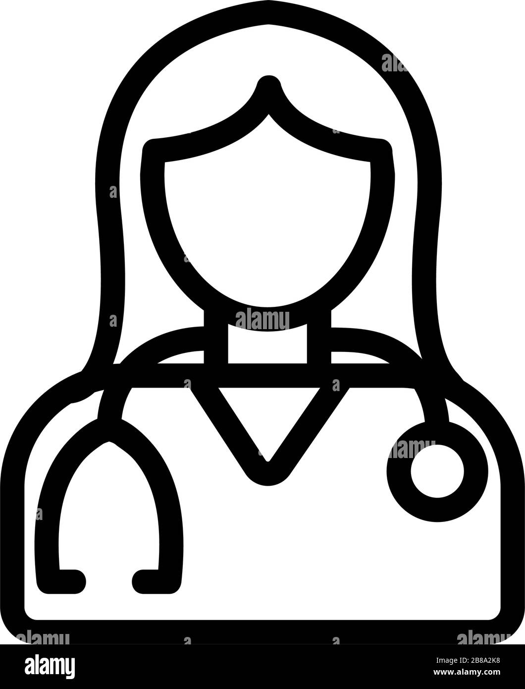 medical doctor woman icon vector outline illustration Stock Vector ...