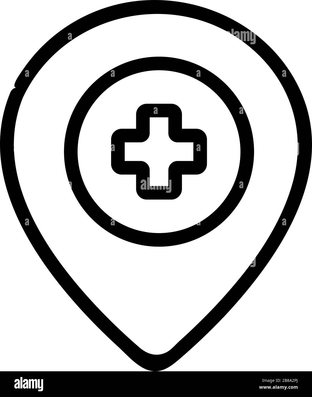 location hospital icon vector outline illustration Stock Vector Image ...