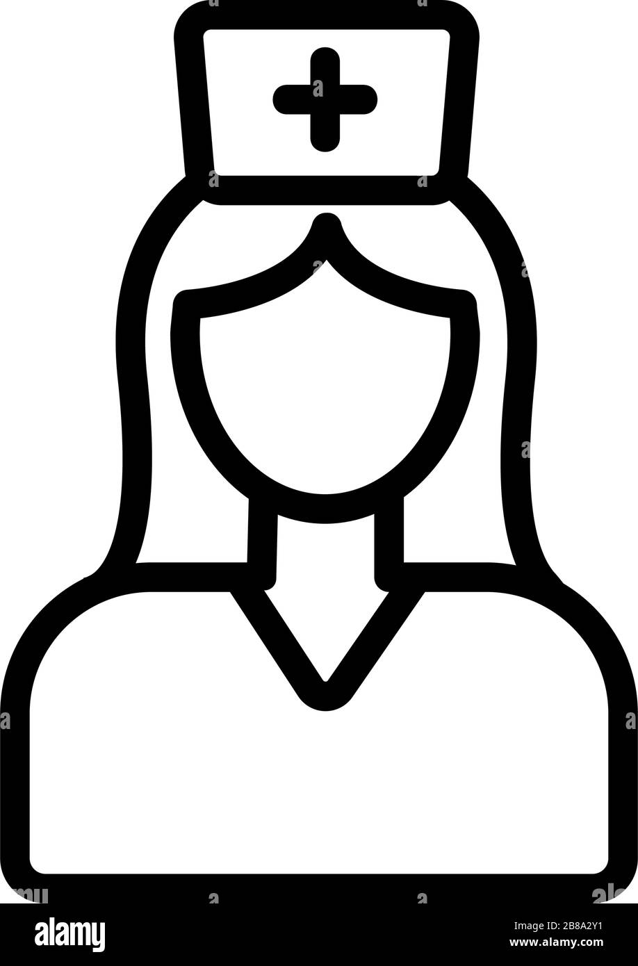 nurse woman icon vector outline illustration Stock Vector Image & Art ...
