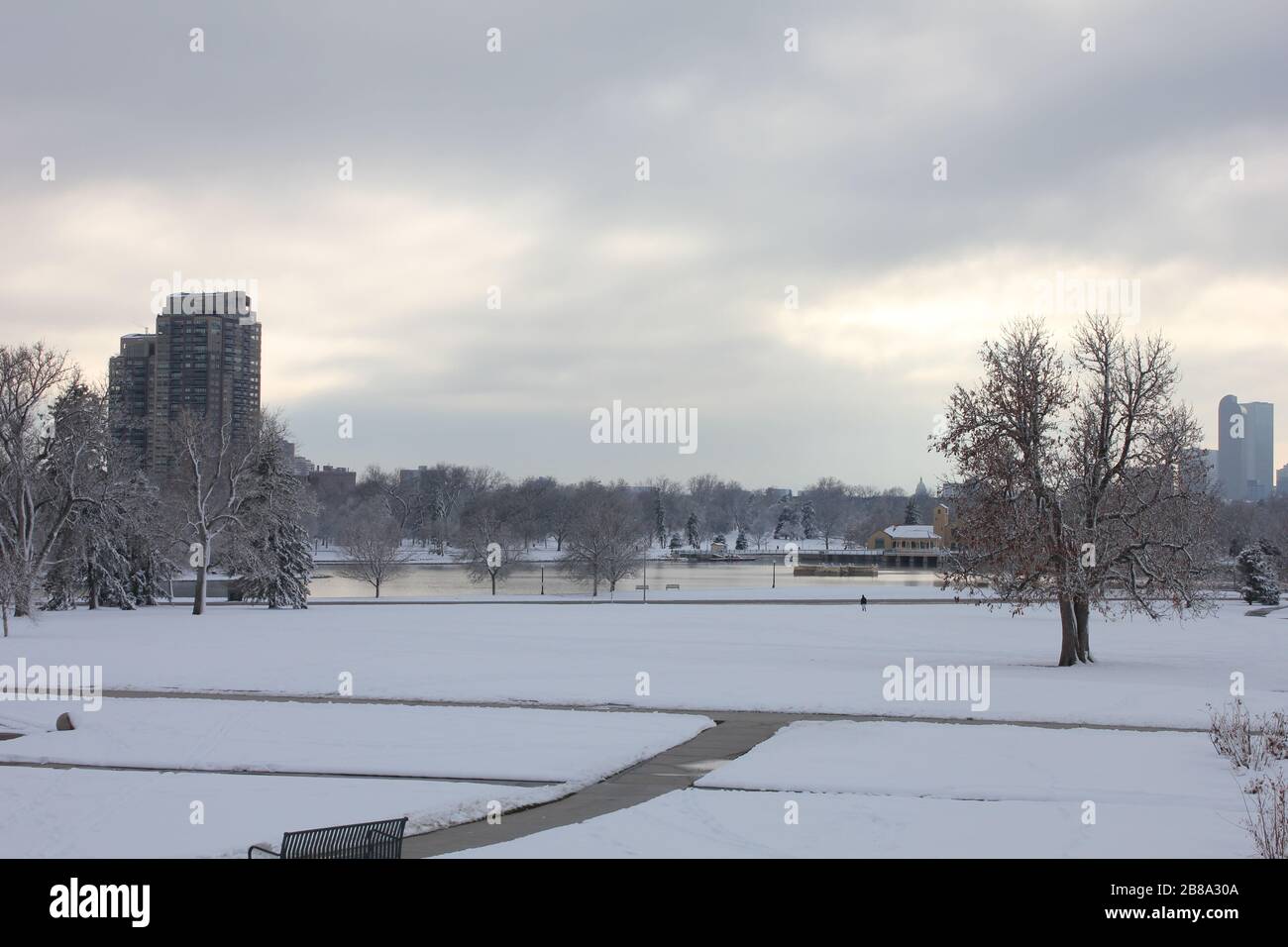 Snow at City Park Denver, Colorado, USA Stock Photo - Alamy
