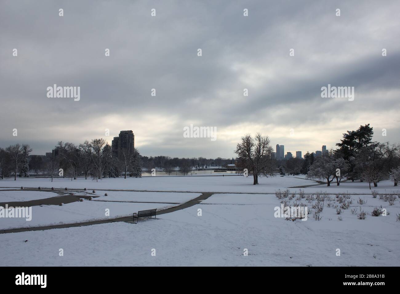 Snow at City Park Denver, Colorado, USA Stock Photo - Alamy