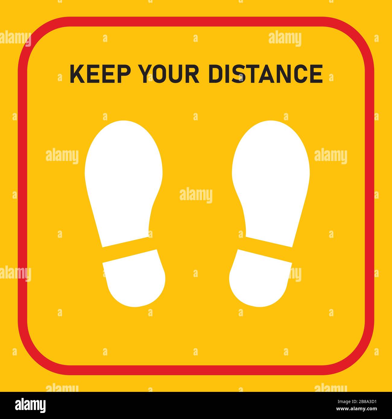 keep your distance sign footprint shoe shape avoid corona covid-19 ...