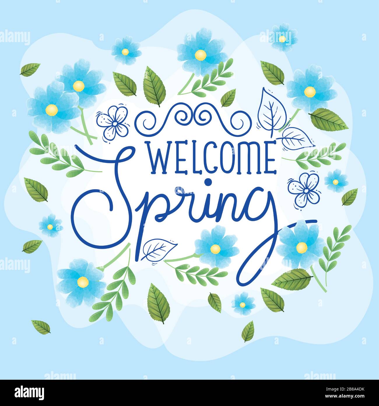 Welcome spring flowers Stock Vector Images - Alamy