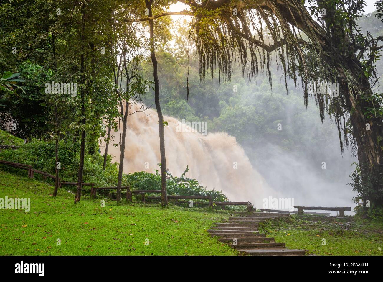 Waterfall in the deep forest at Wachirathan waterfall Doi Inthanon ...